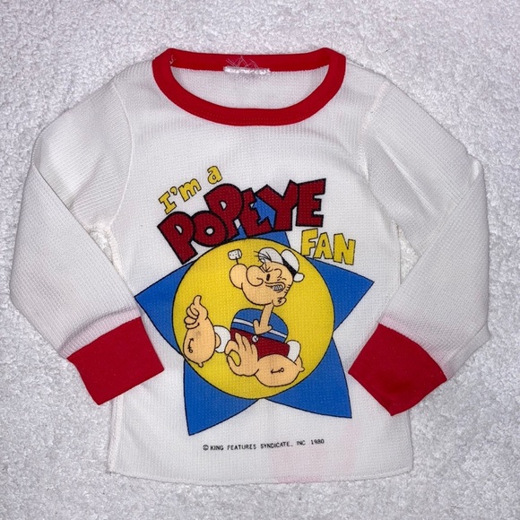 king features | Shirts & Tops | 8s Vintage Popeyes Thermal Long Sleeve ...
